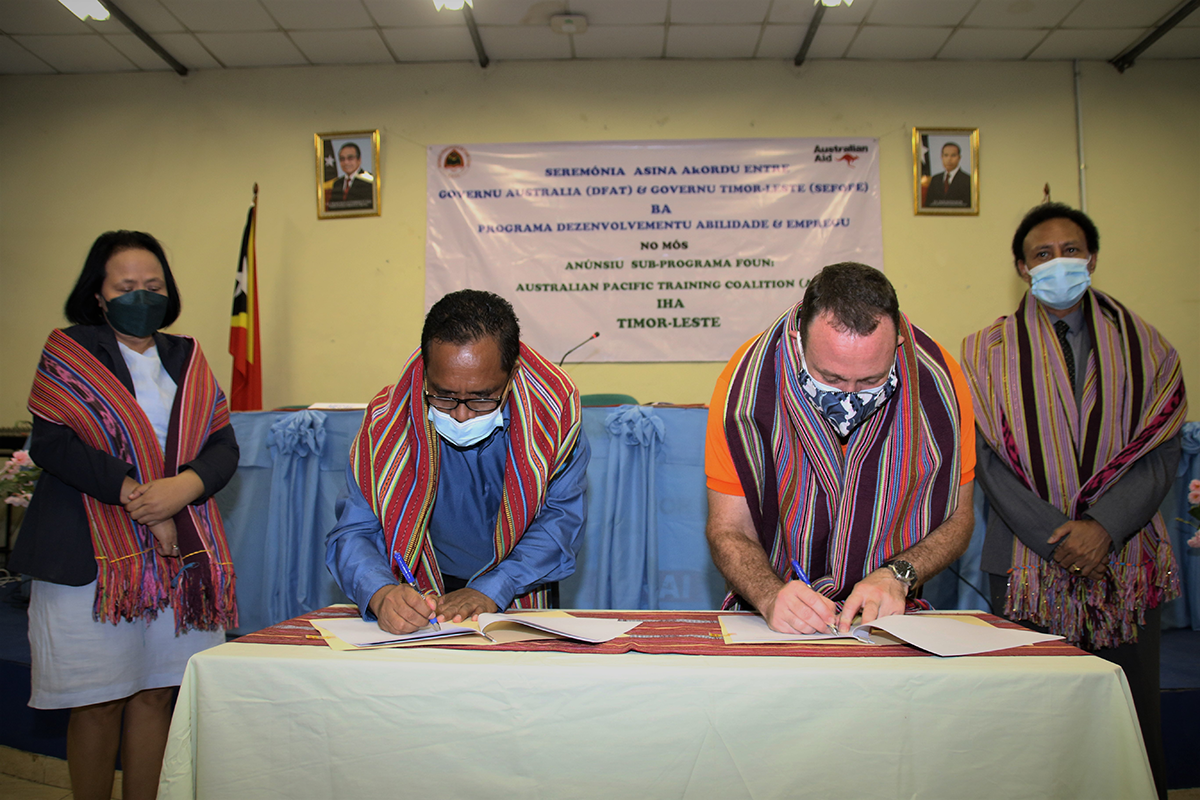 APTC and INDMO sign partnership for TVET skills development in Timor-Leste